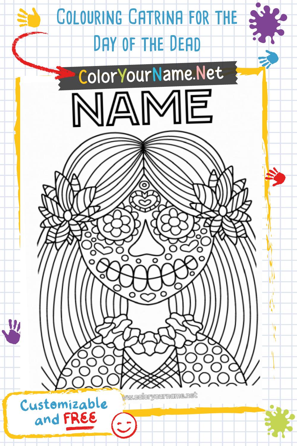 Colouring Catrina for the Day of the Dead