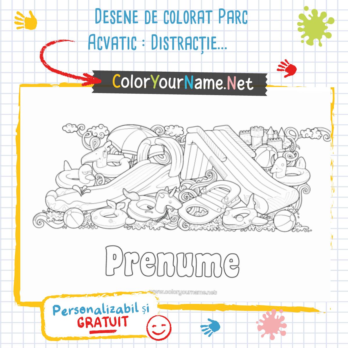 Desene de colorat Parc Acvatic : Distracție cu apă!