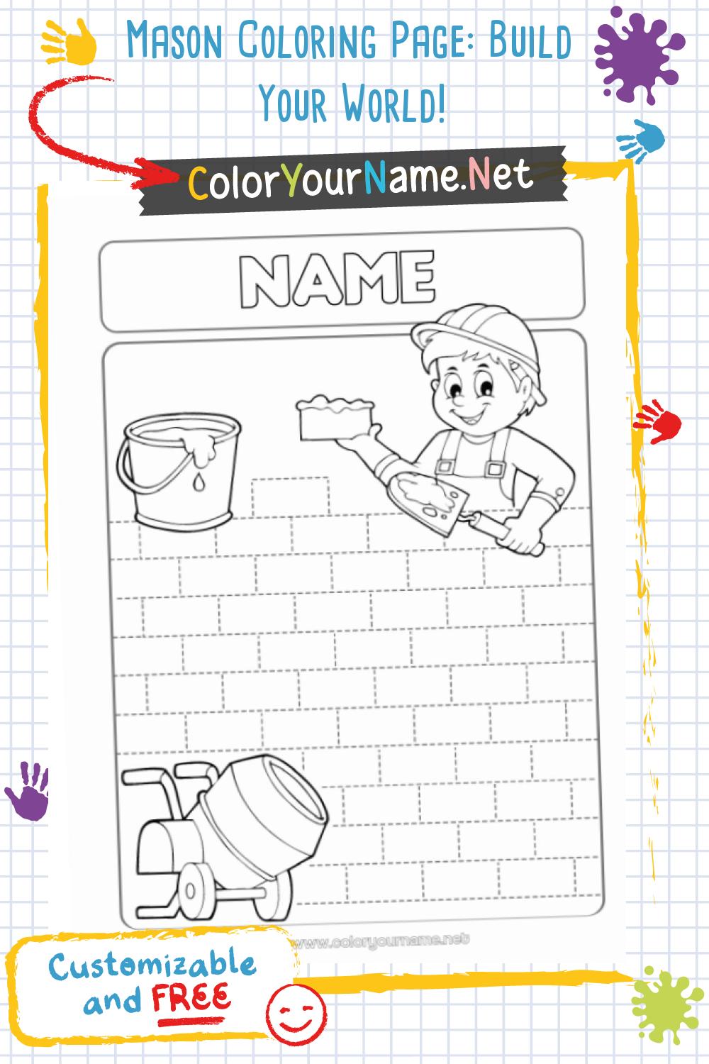 Mason Coloring Page: Build Your World!