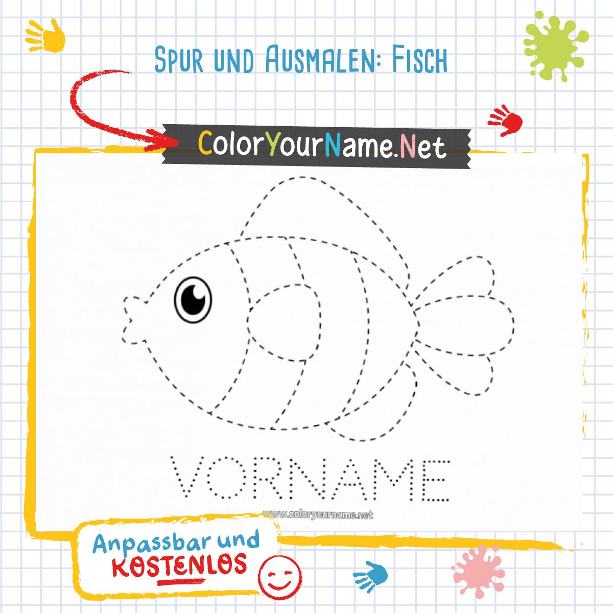 Spur und Ausmalen: Fisch