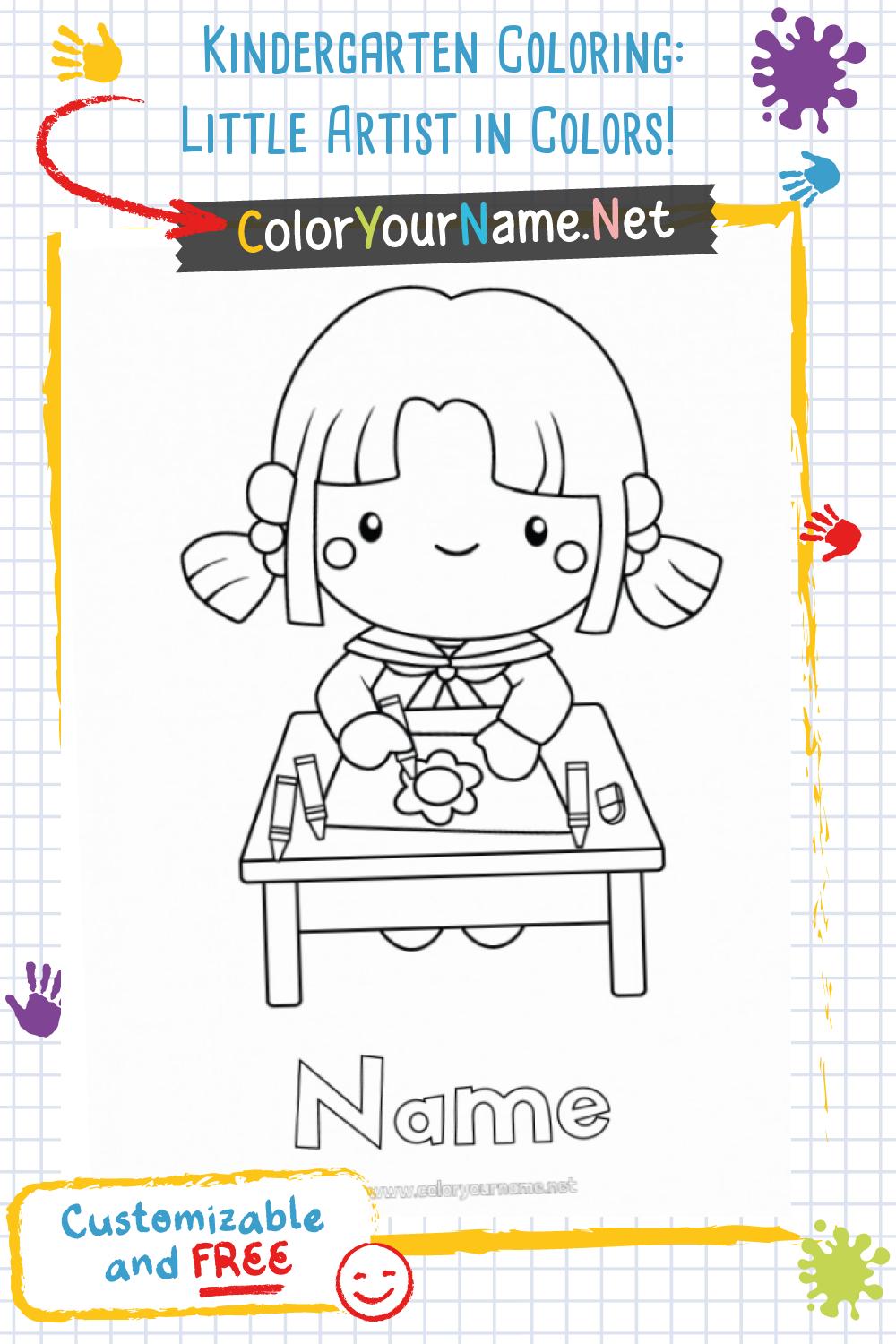 Kindergarten Coloring: Little Artist in Colors!