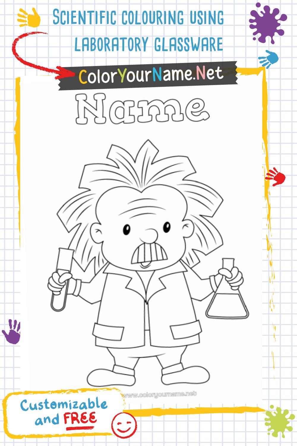 Scientific colouring using laboratory glassware