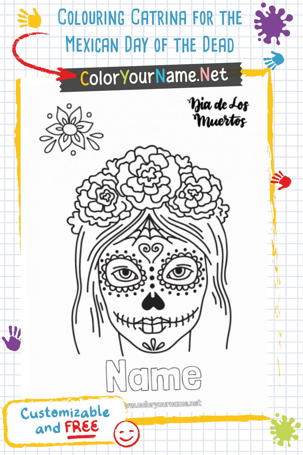 Colouring Catrina for the Mexican Day of the Dead