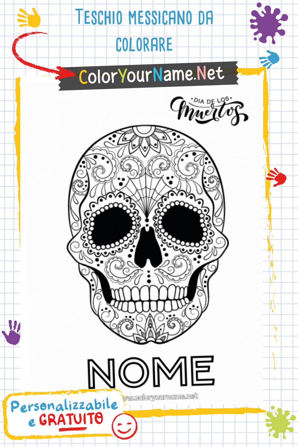 Teschio messicano da colorare