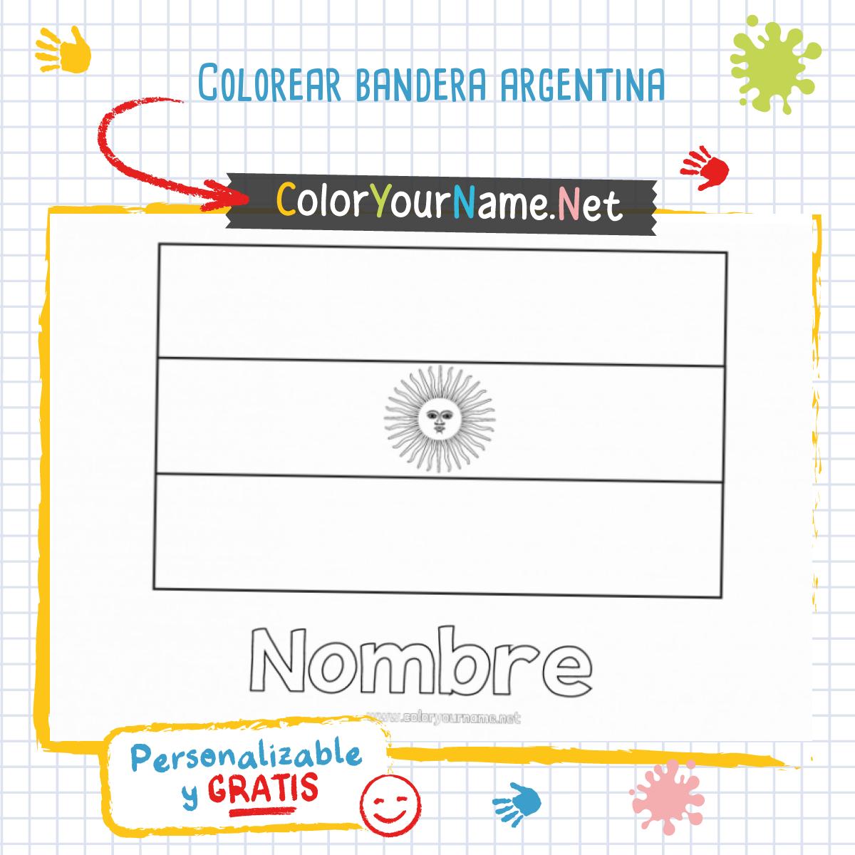 Colorear bandera argentina