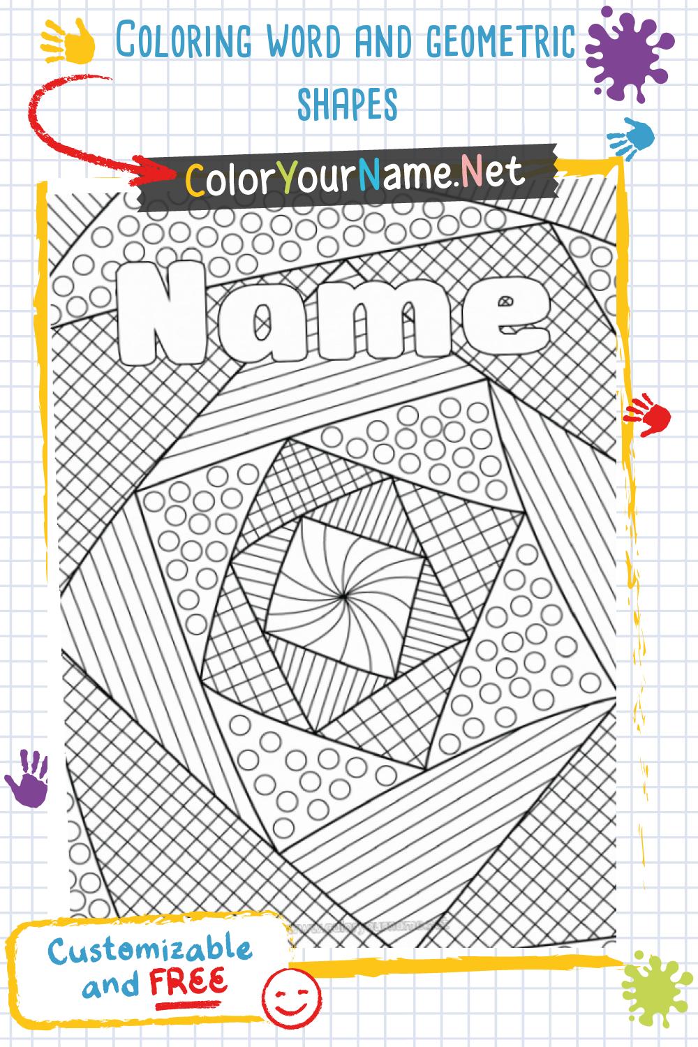 Coloring word and geometric shapes