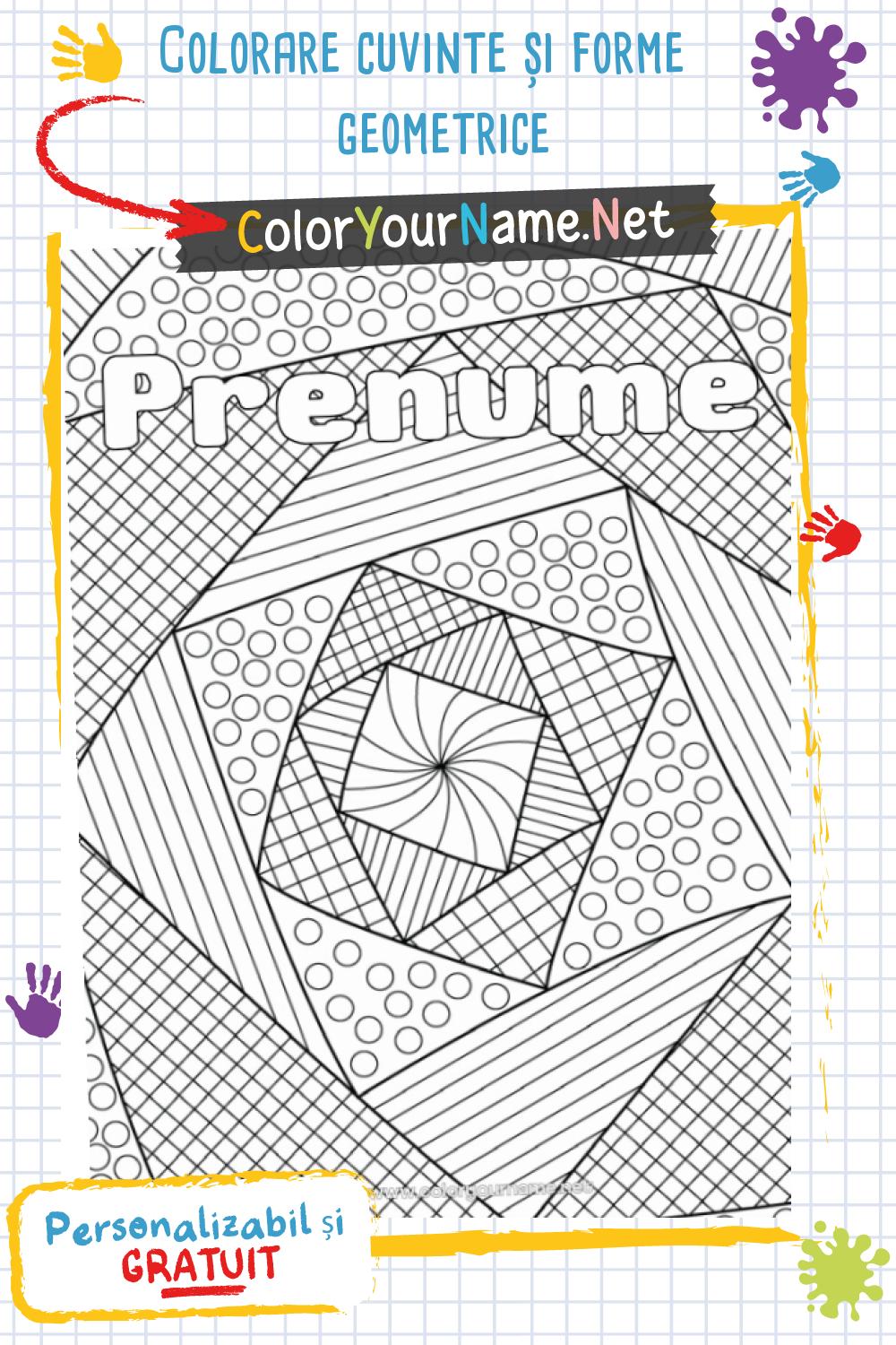 Colorare cuvinte și forme geometrice