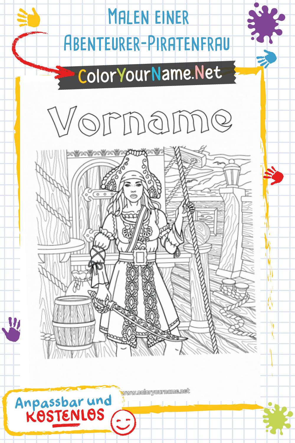 Malen einer Abenteurer-Piratenfrau