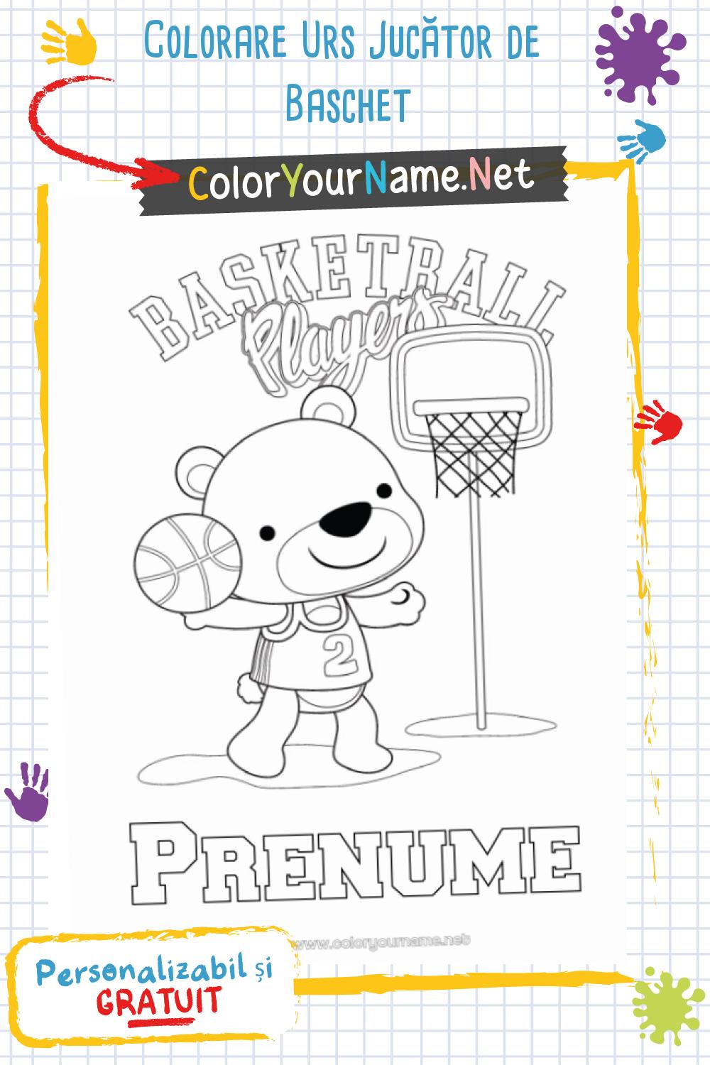 Colorare Urs Jucător de Baschet