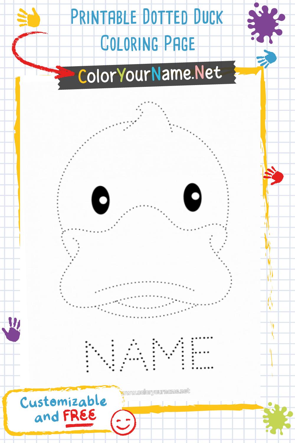 Printable Dotted Duck Coloring Page
