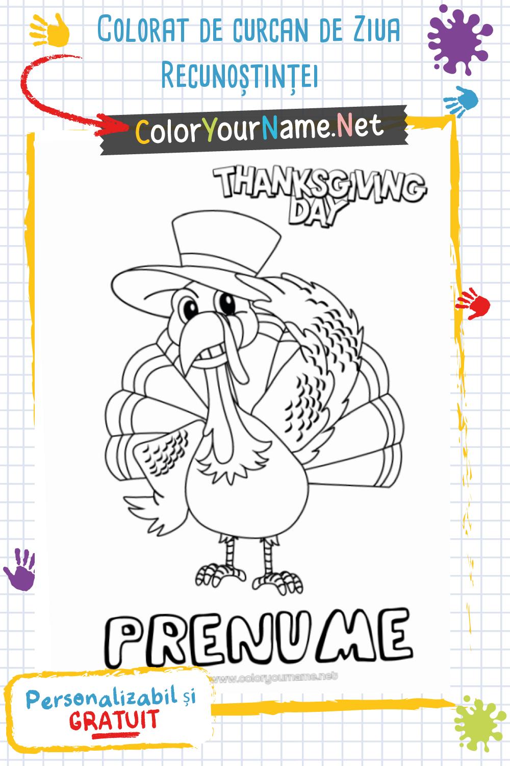 Colorat de curcan de Ziua Recunoștinței