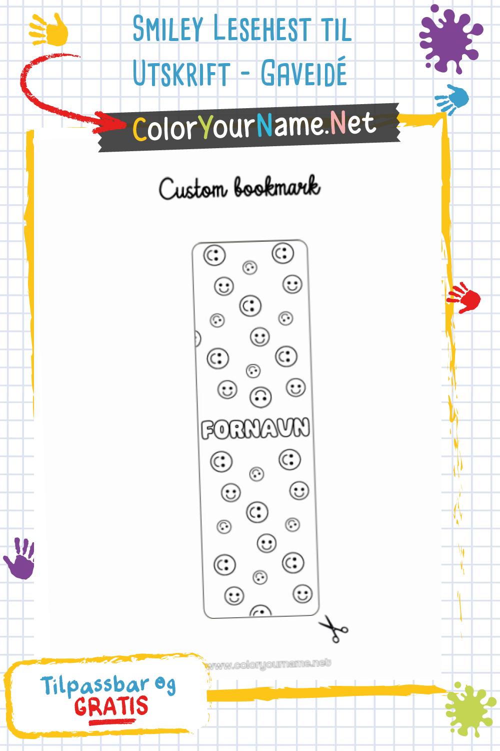 Smiley Lesehest til Utskrift - Gaveidé