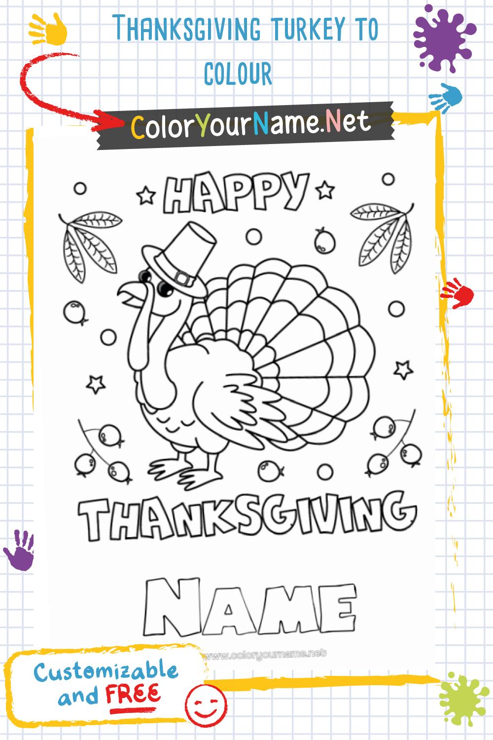 Thanksgiving turkey to colour