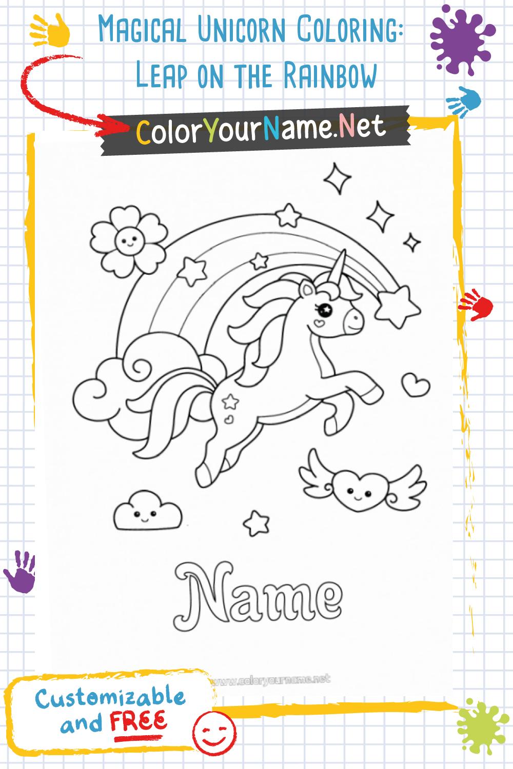 Magical Unicorn Coloring: Leap on the Rainbow