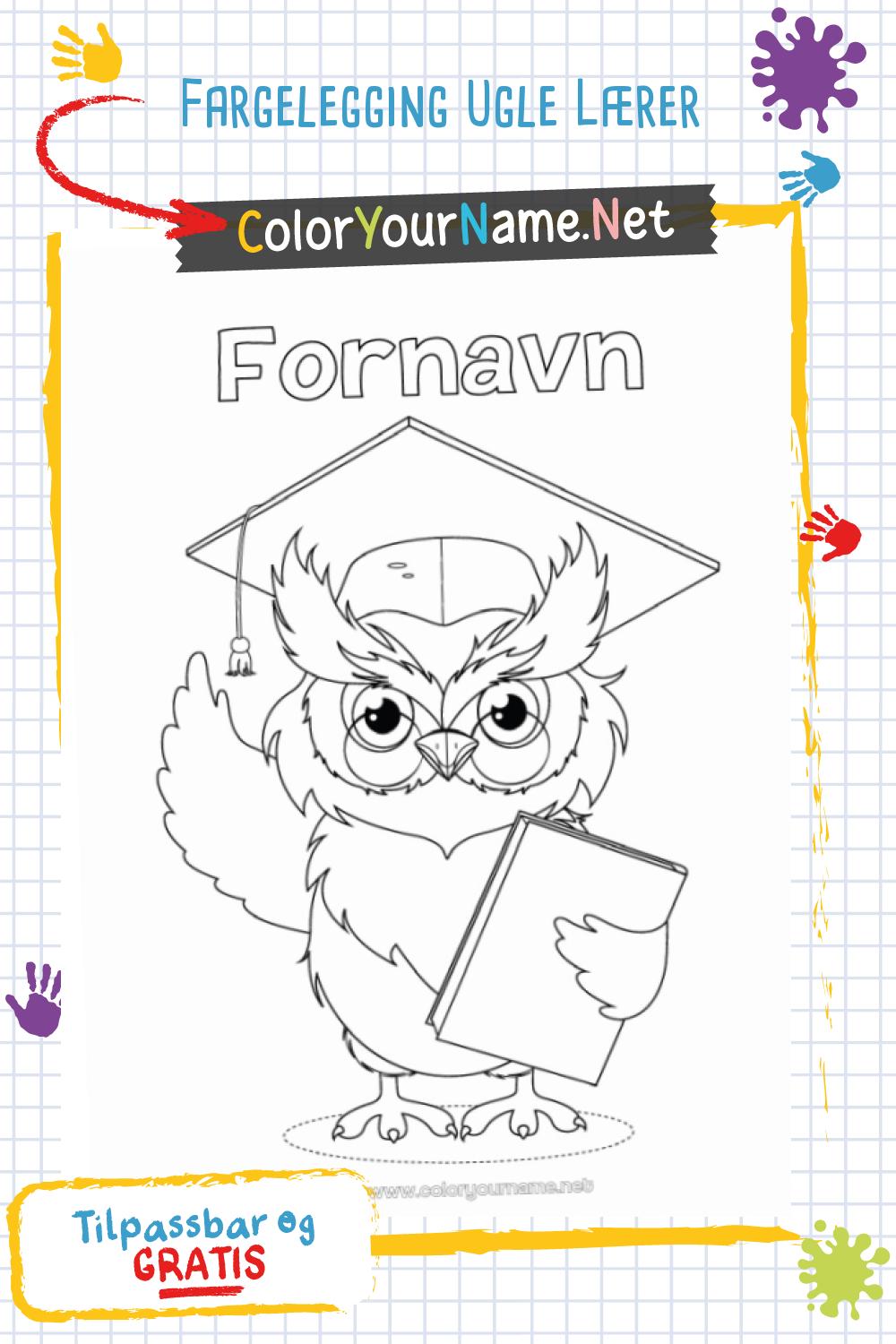 Fargelegging Ugle Lærer