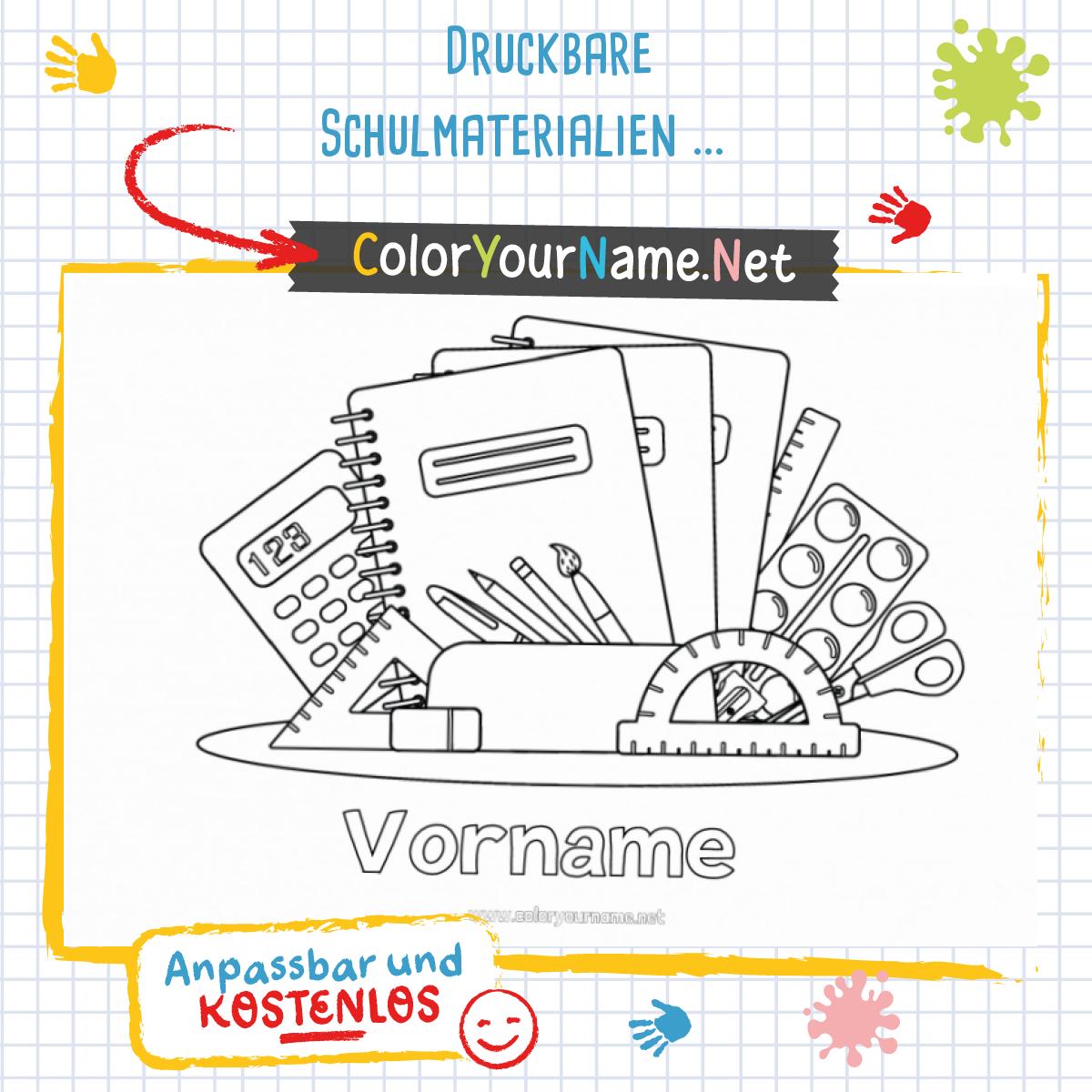 Druckbare Schulmaterialien zum Ausmalen