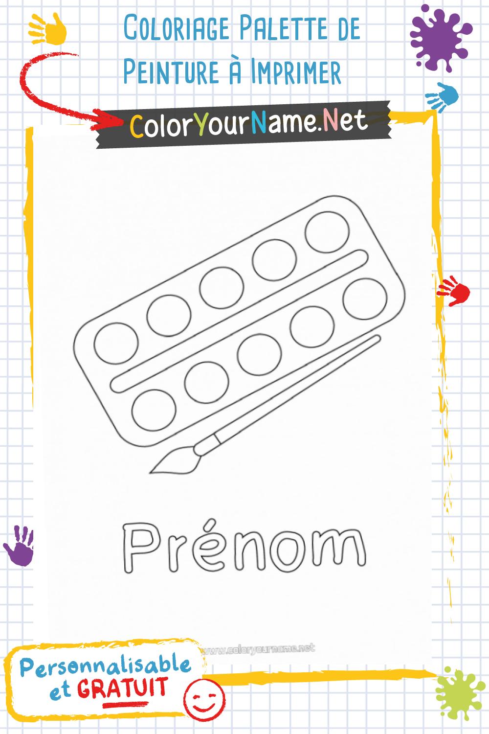 Coloriage Palette de Peinture à Imprimer