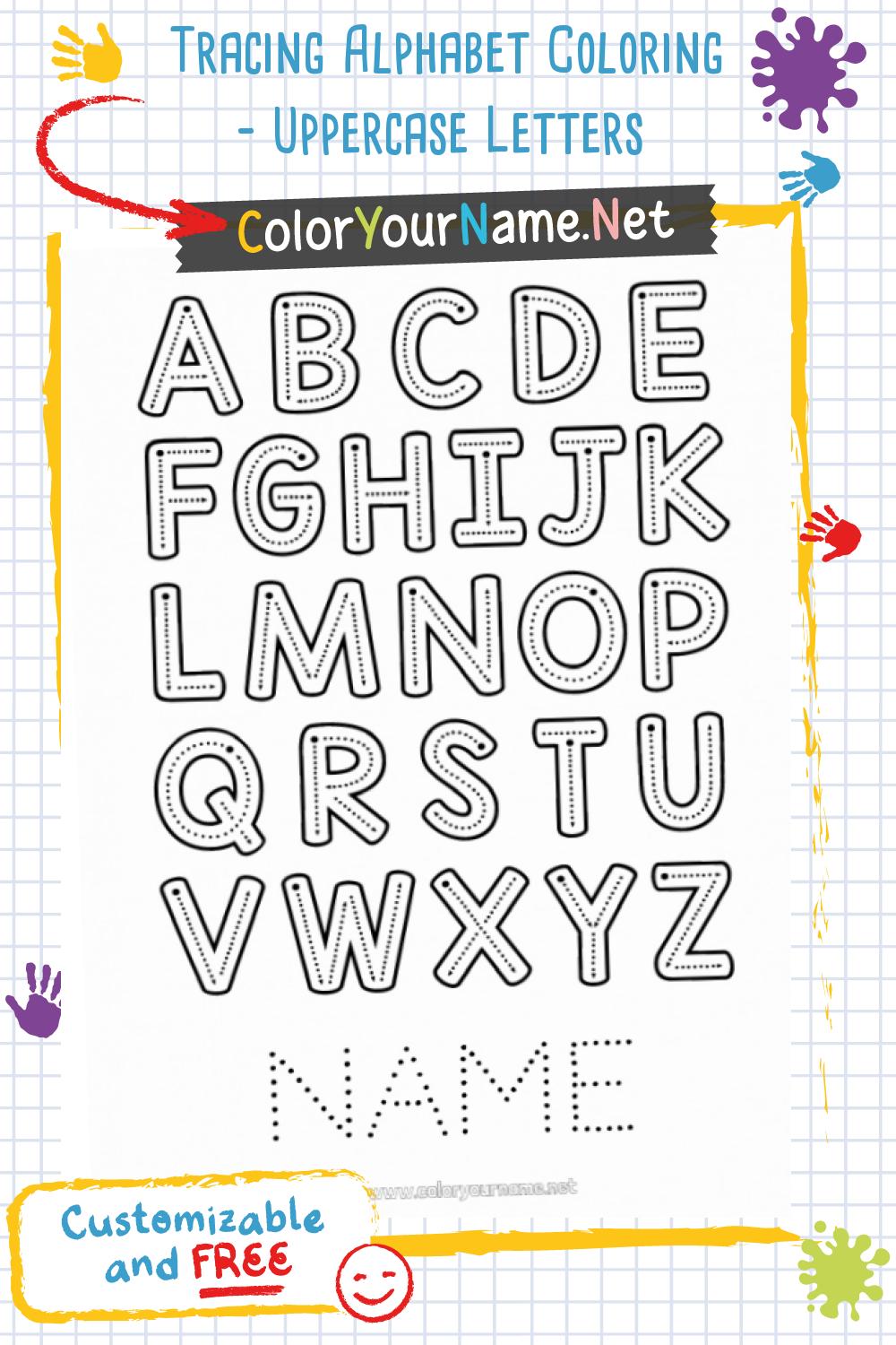 Tracing Alphabet Coloring - Uppercase Letters