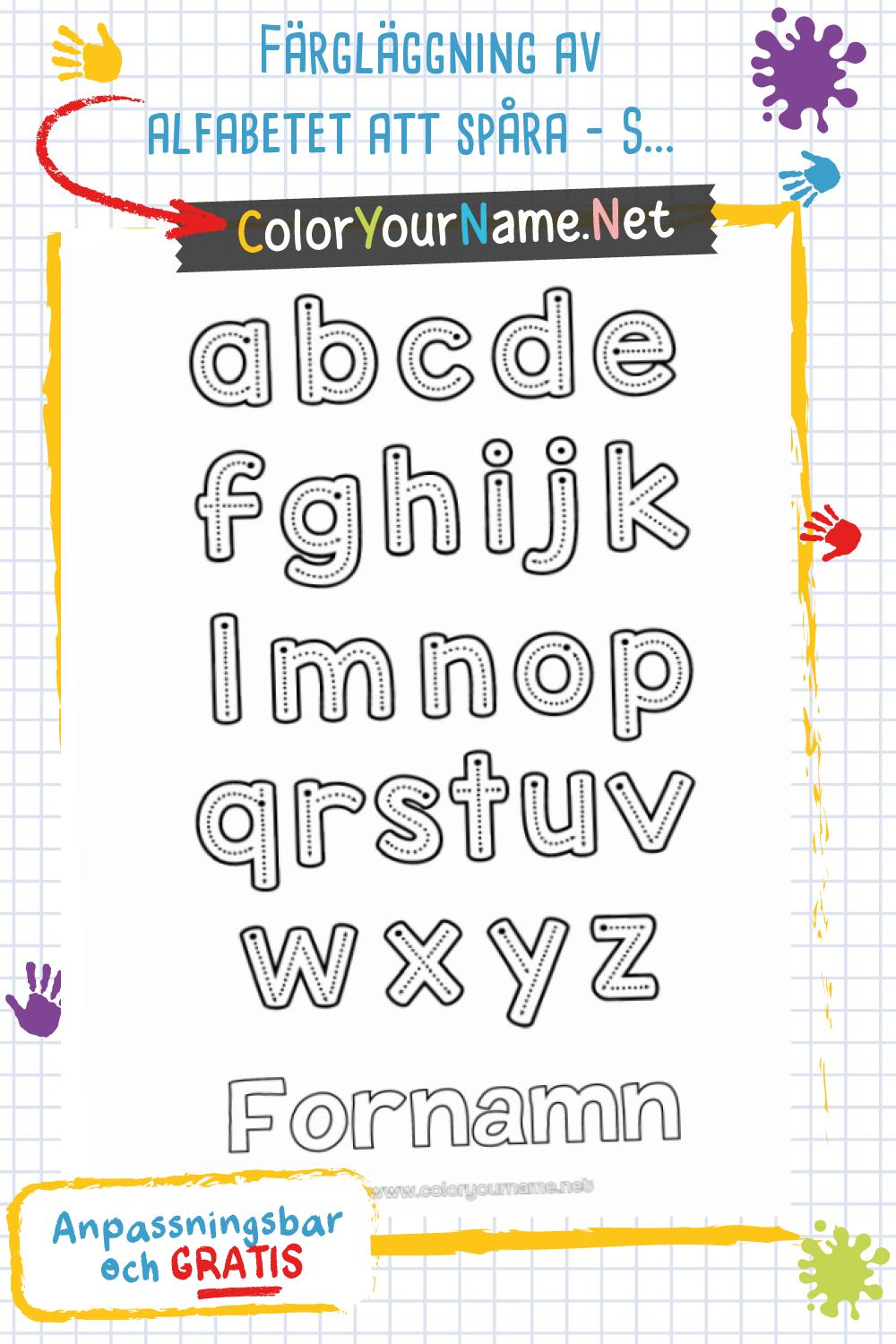 Färgläggning av alfabetet att spåra - Små bokstäver