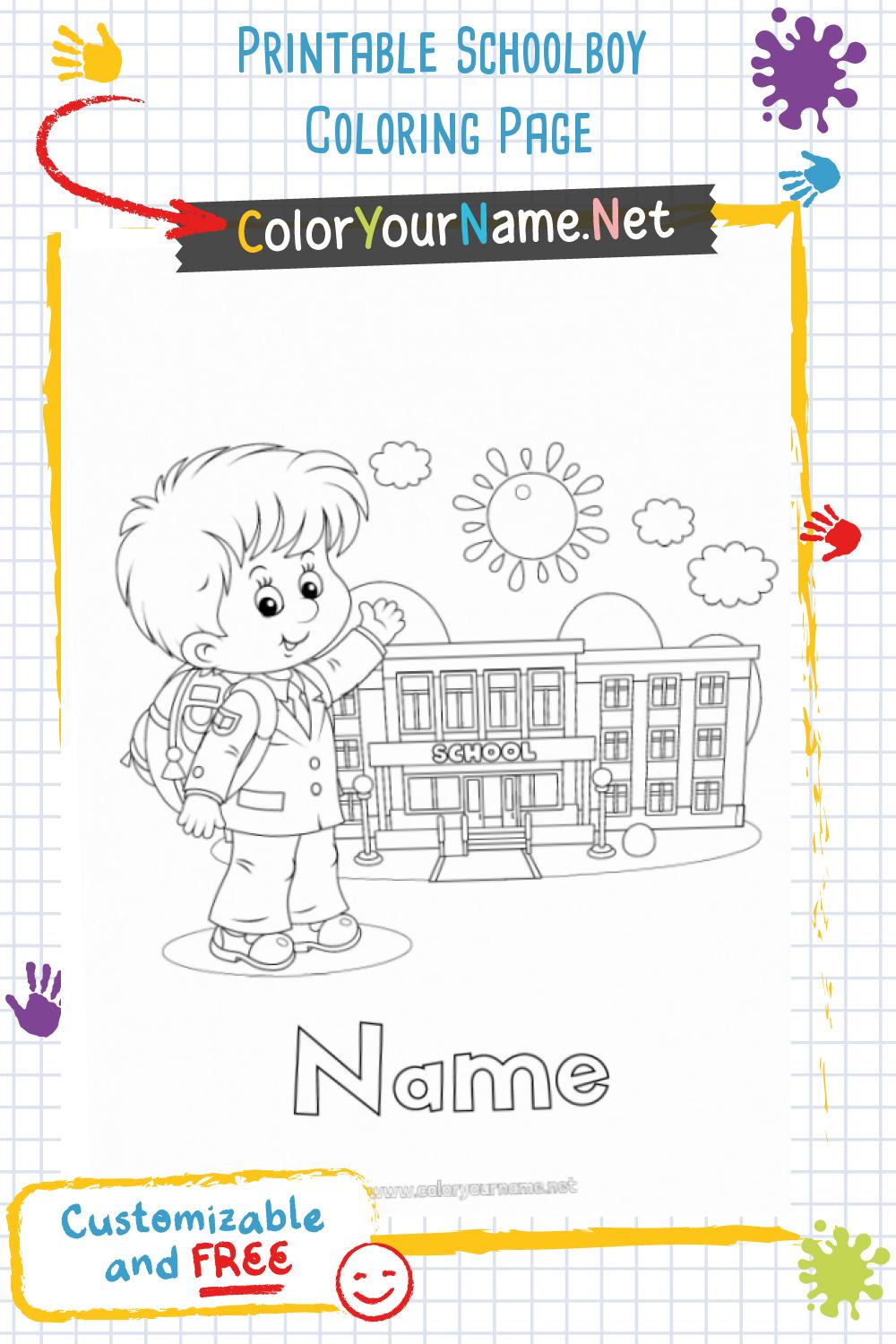 Printable Schoolboy Coloring Page