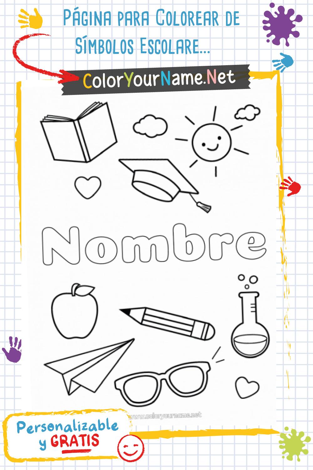 Página para Colorear de Símbolos Escolares - Imprime y Colorea