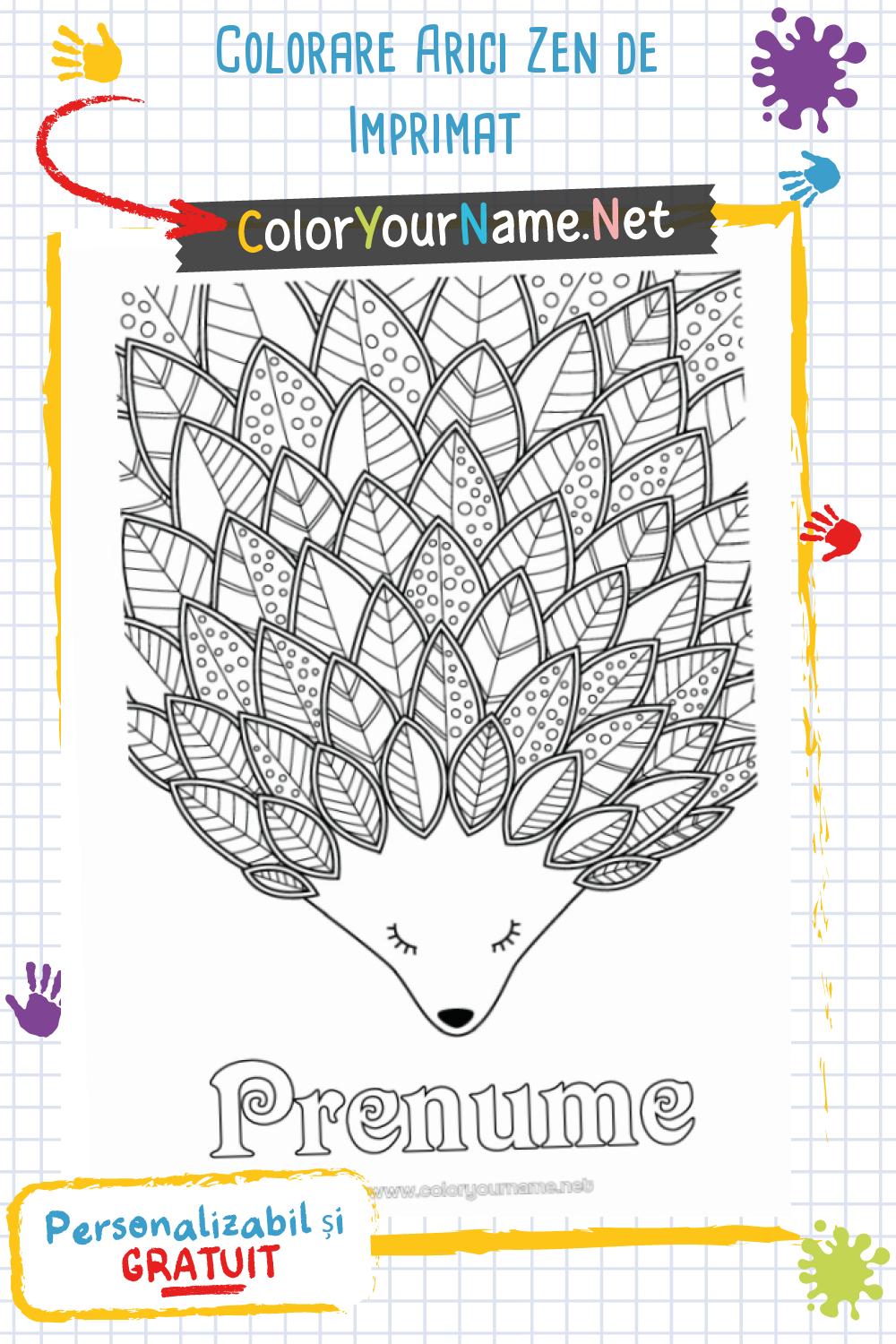 Colorare Arici Zen de Imprimat