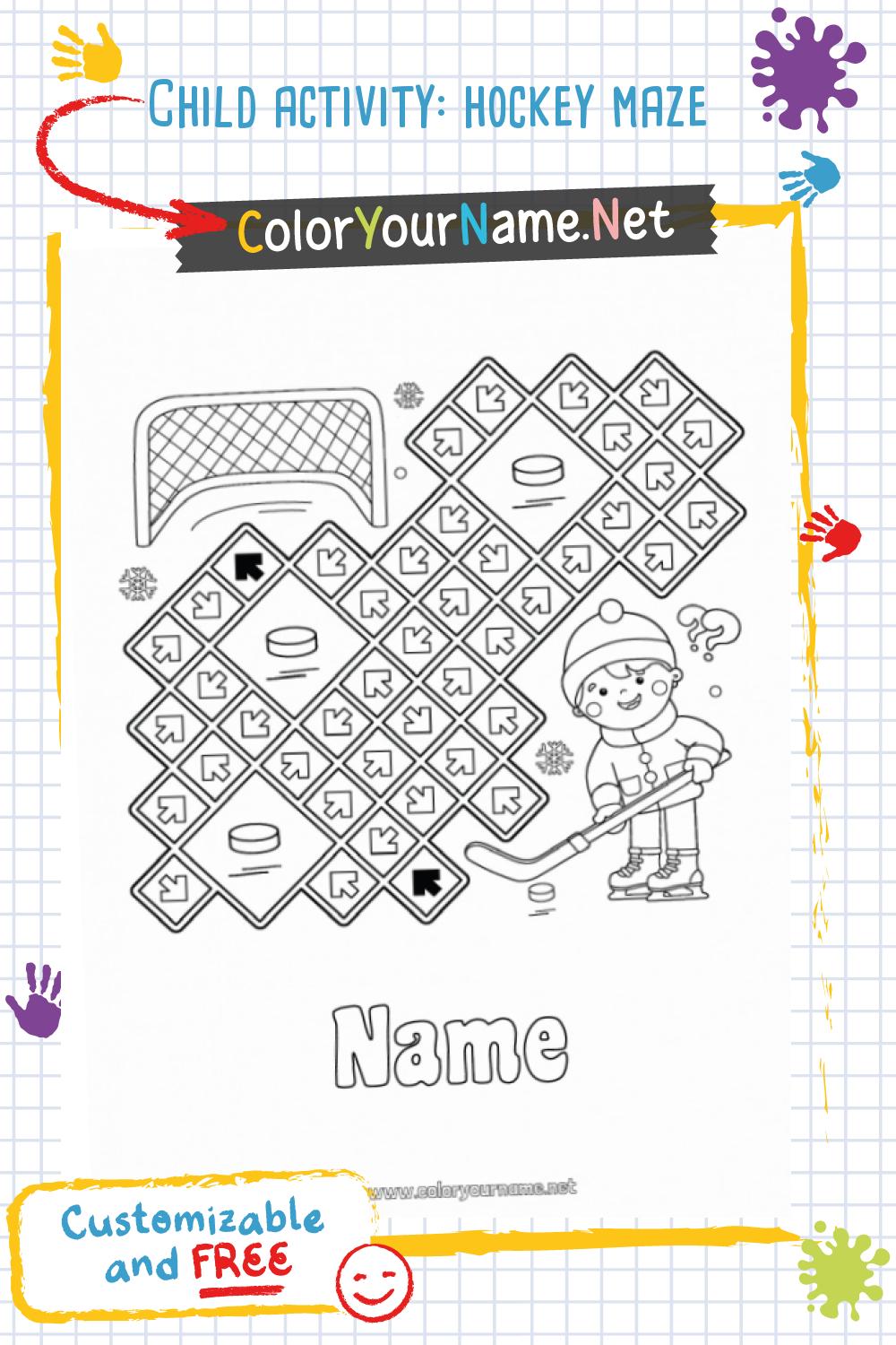 Child activity: hockey maze