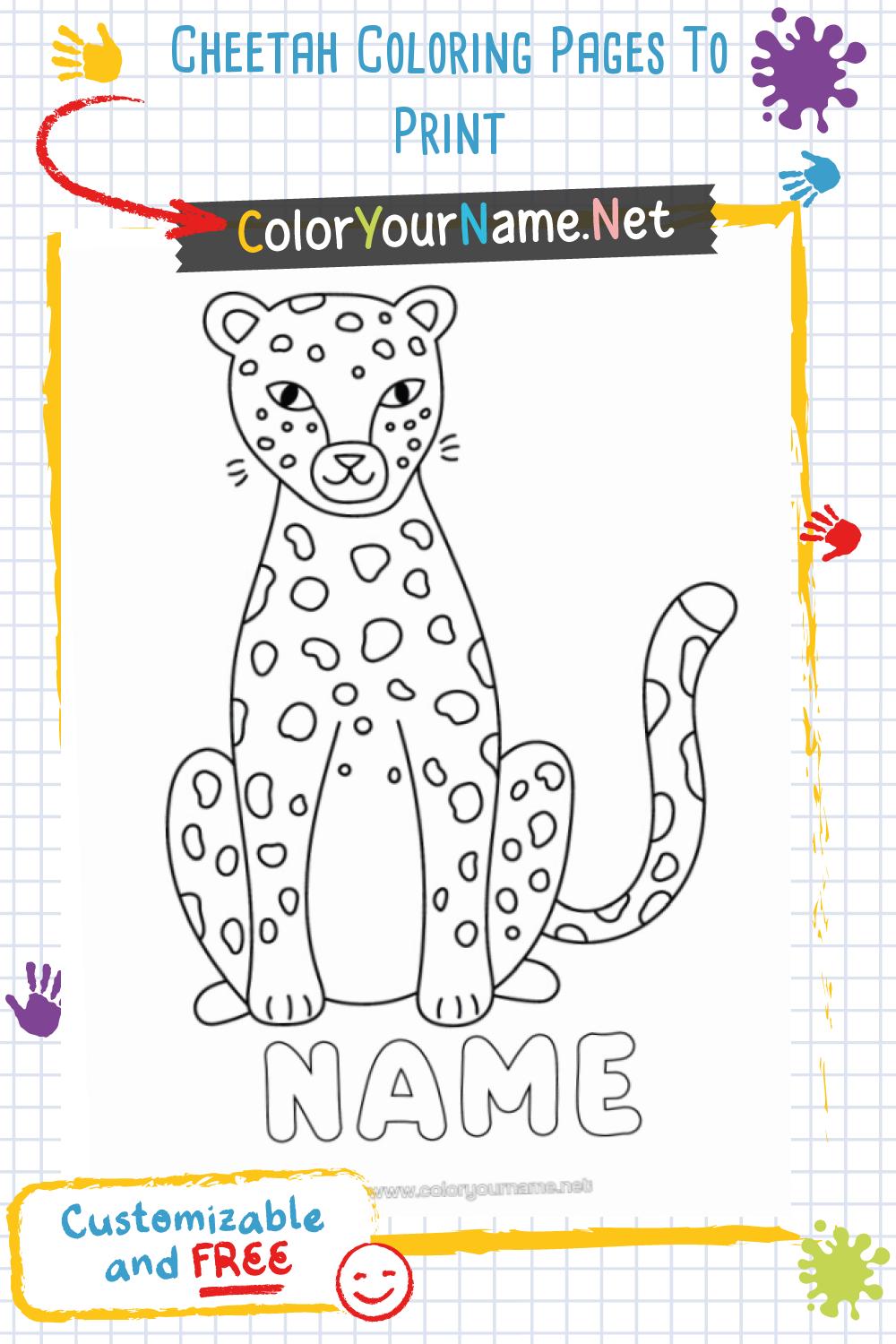 Cheetah Coloring Pages To Print
