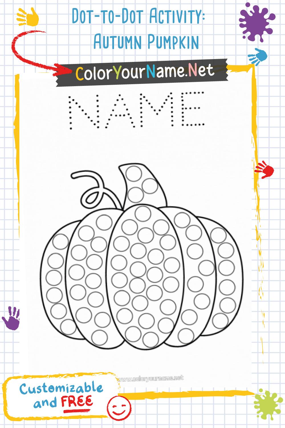 Dot-to-Dot Activity: Autumn Pumpkin