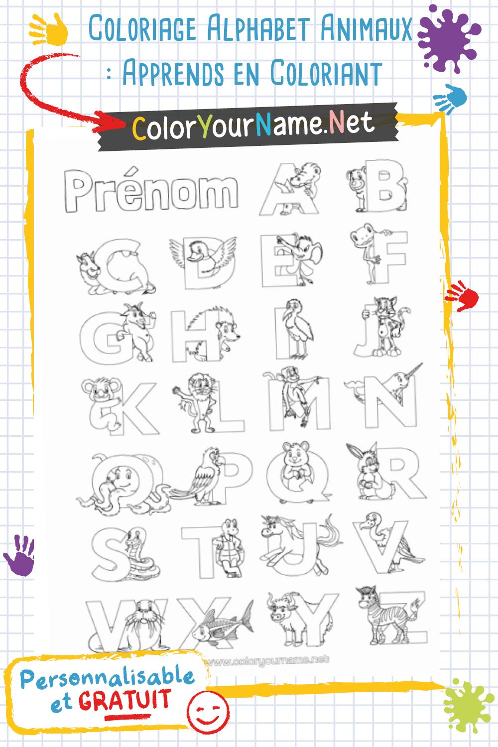 Coloriage Alphabet Animaux : Apprends en Coloriant