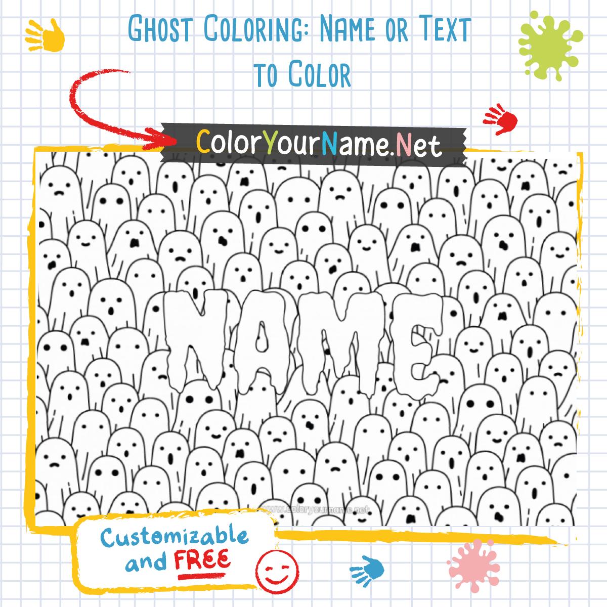 Ghost Coloring: Name or Text to Color