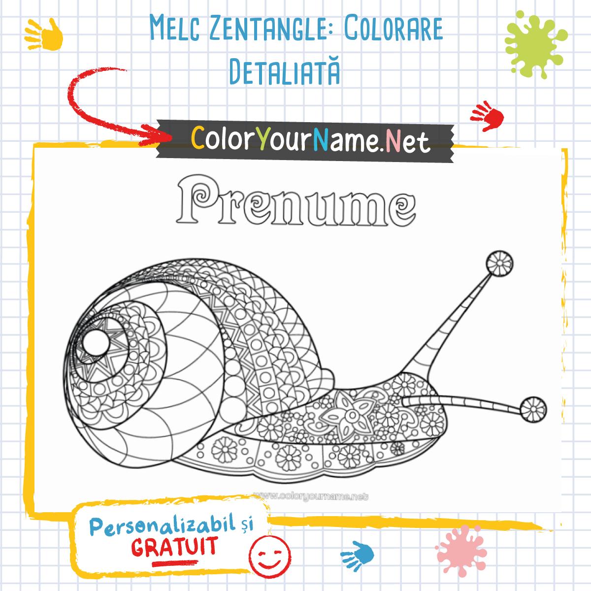Melc Zentangle: Colorare Detaliată