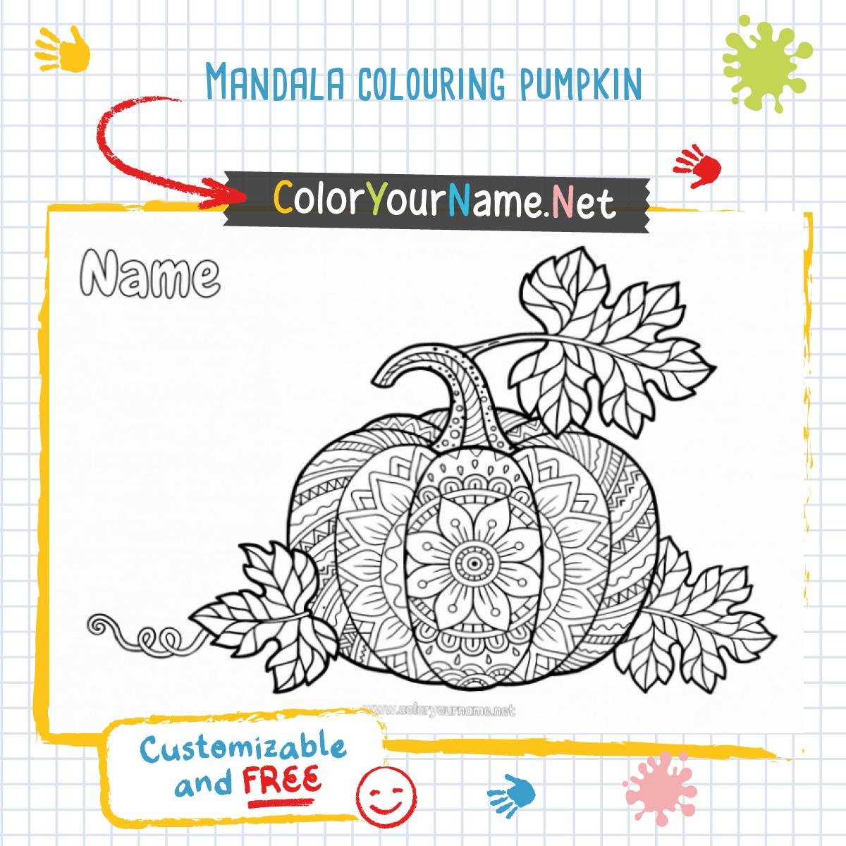 Mandala colouring pumpkin
