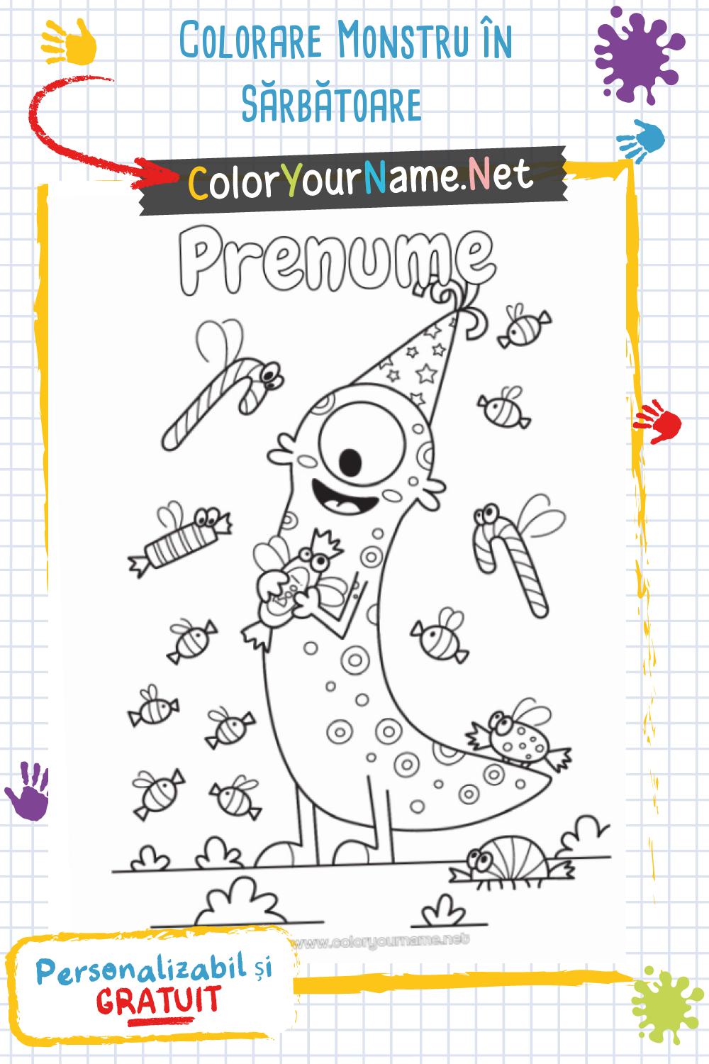 Colorare Monstru în Sărbătoare