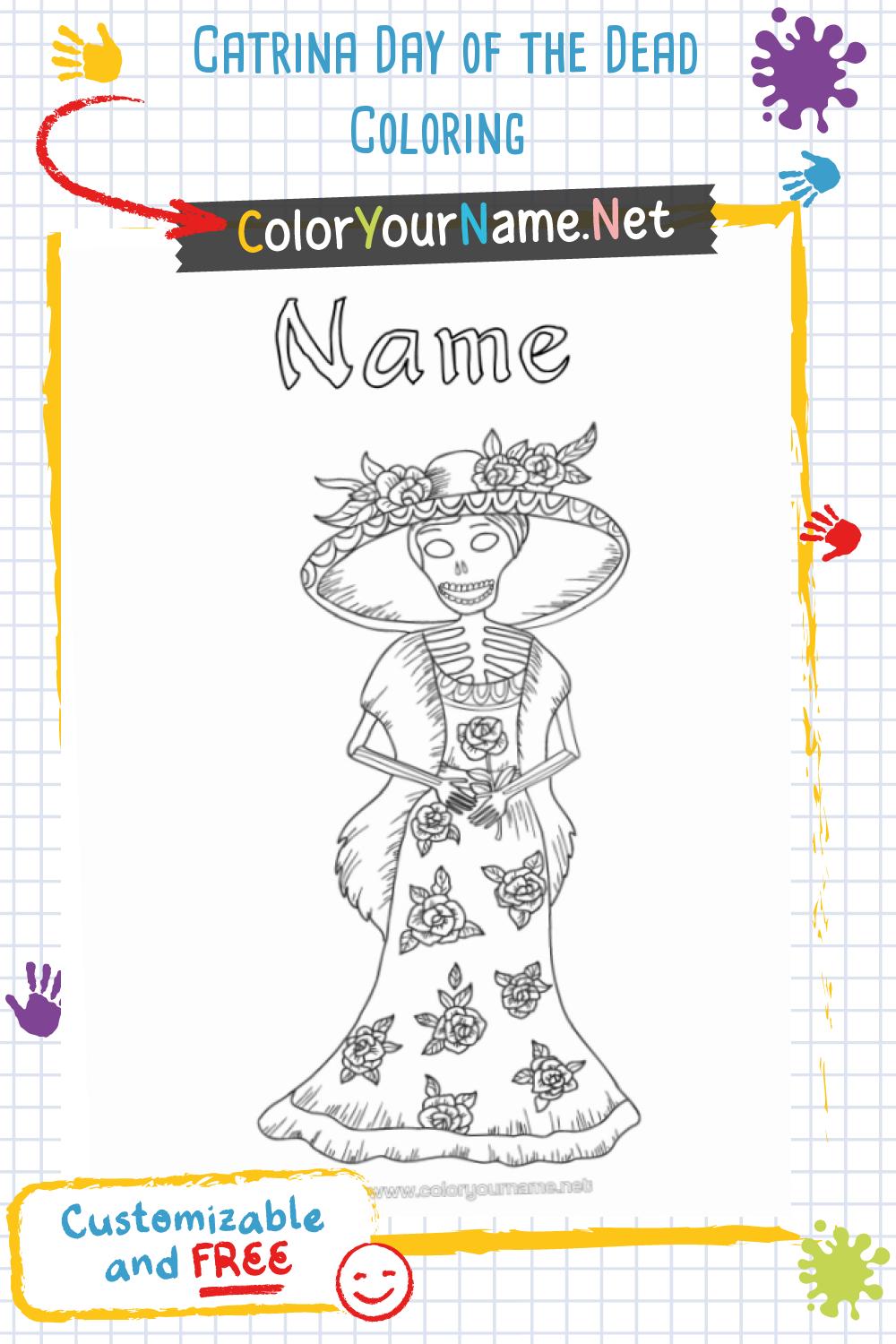 Catrina Day of the Dead Coloring