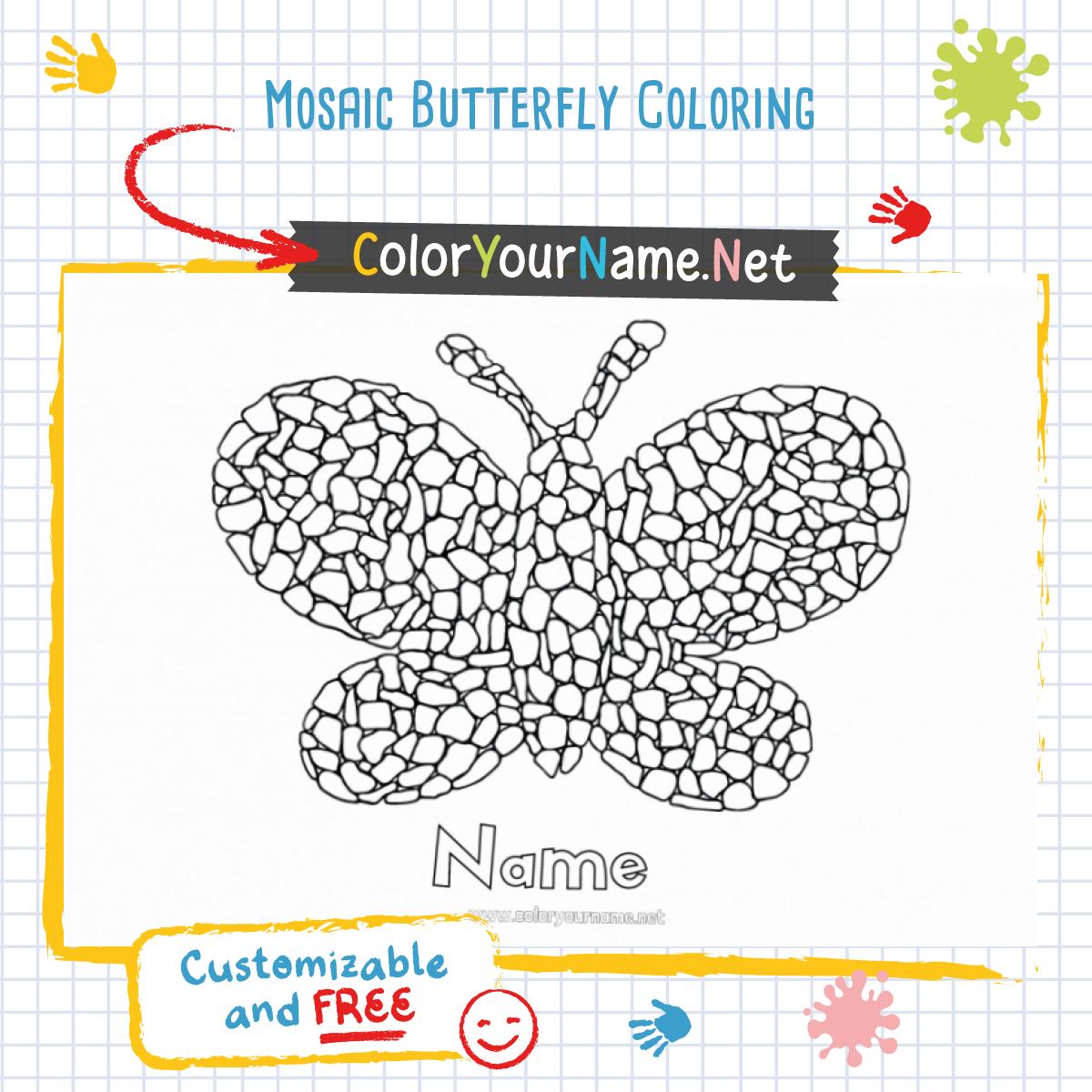 Mosaic Butterfly Coloring
