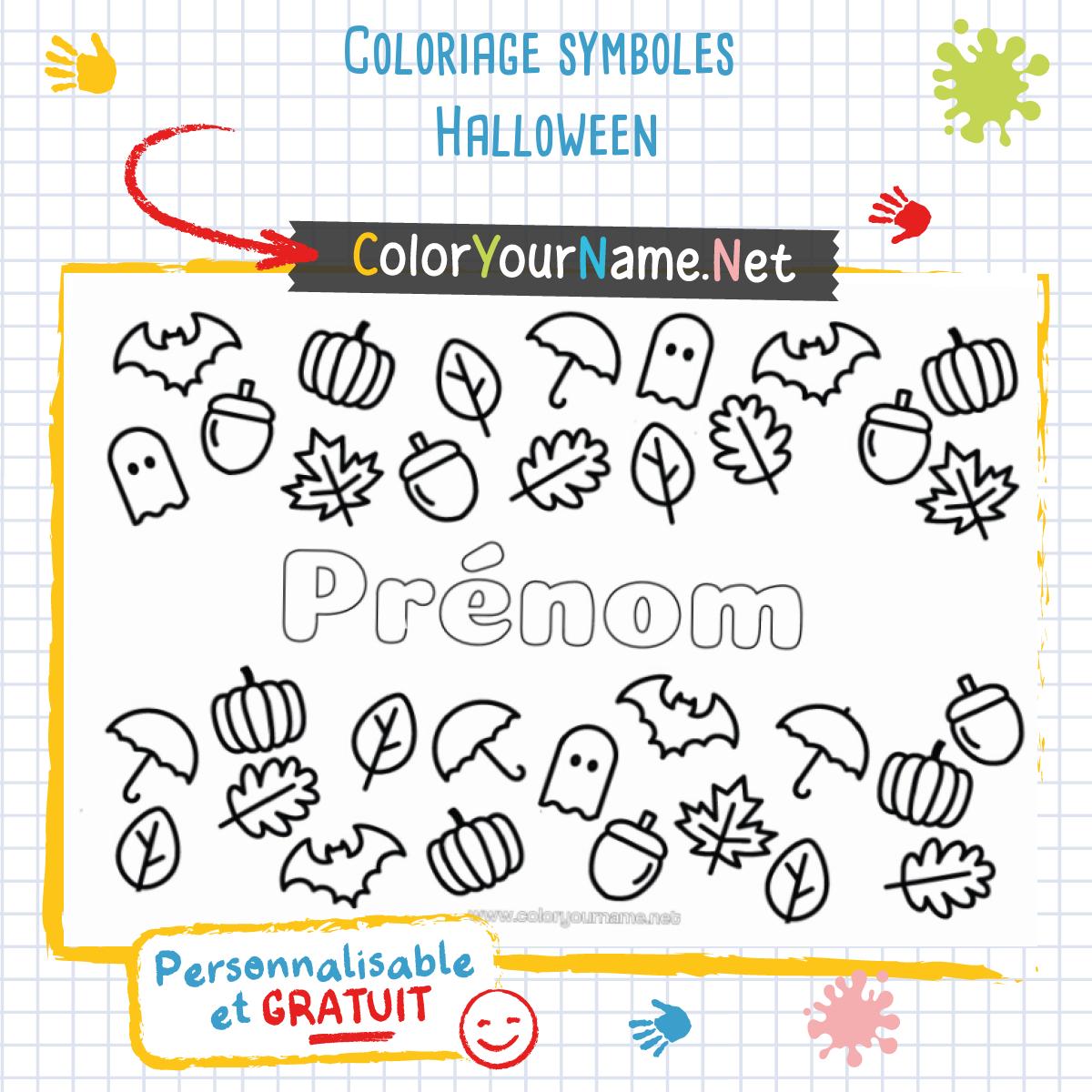 Coloriage symboles Halloween
