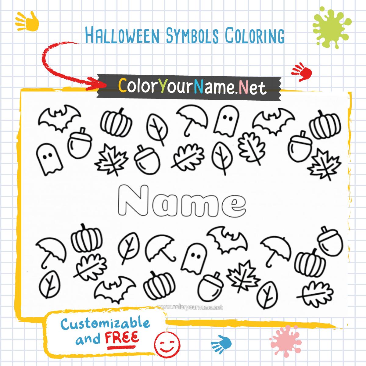Halloween Symbols Coloring