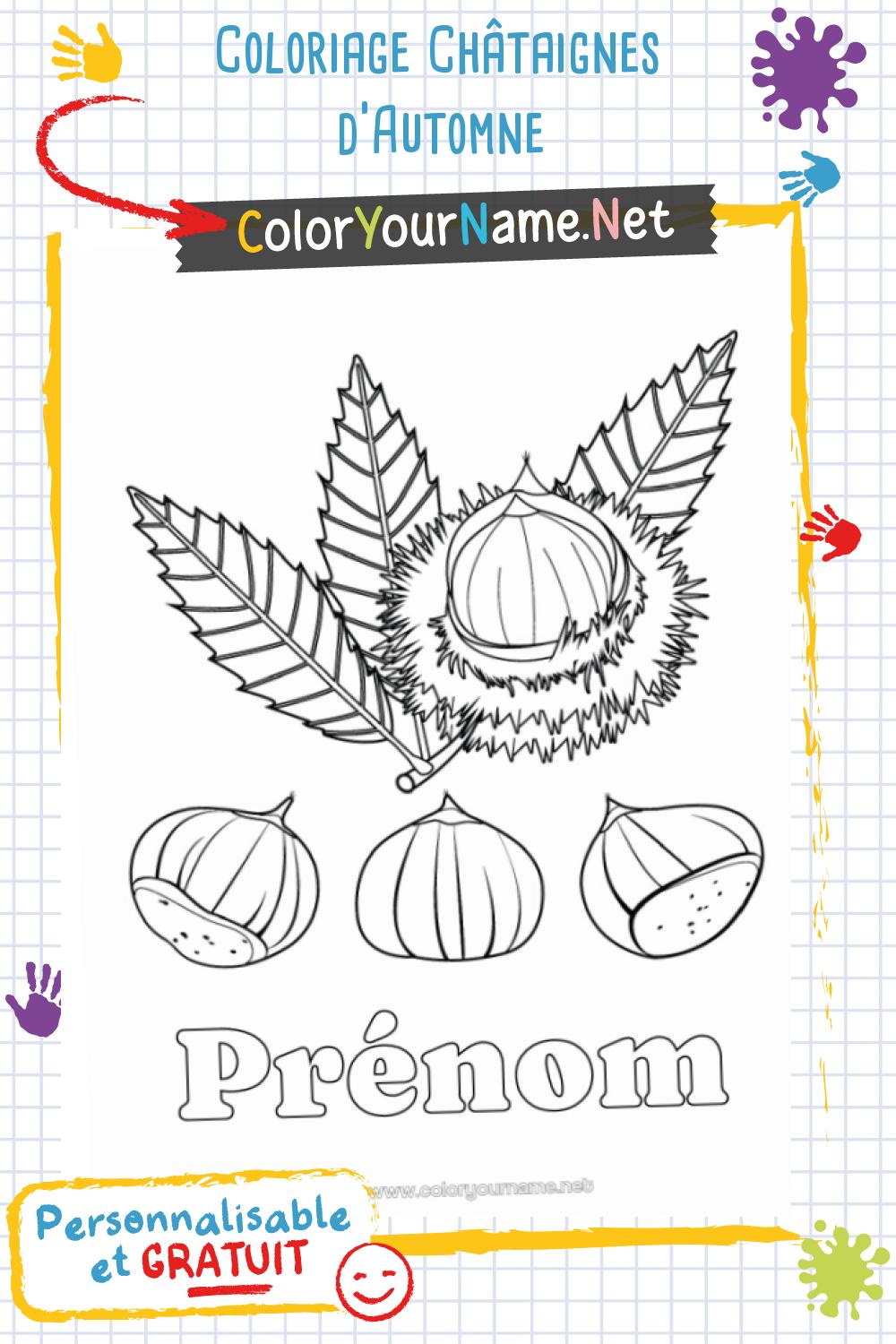 Coloriage Châtaignes d'Automne
