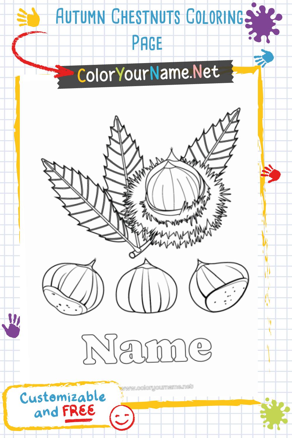 Autumn Chestnuts Coloring Page