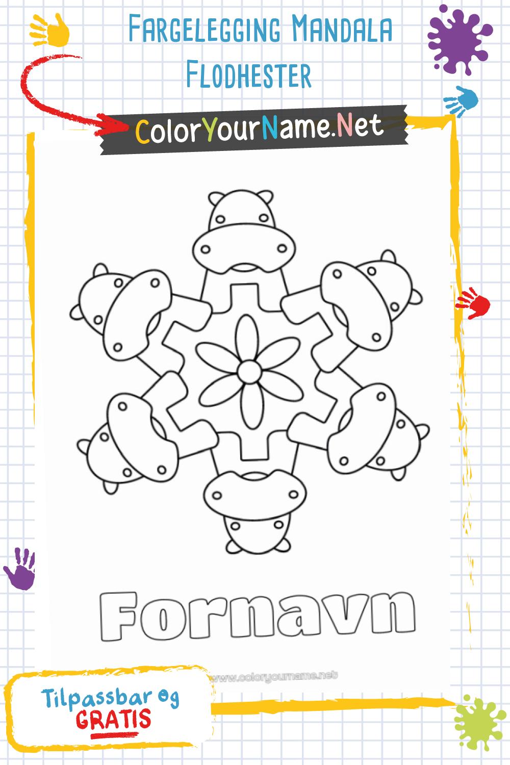 Fargelegging Mandala Flodhester