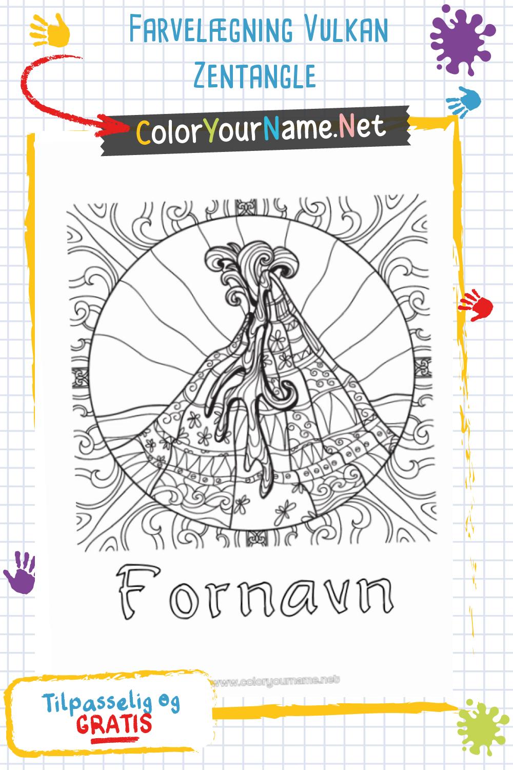Farvelægning Vulkan Zentangle