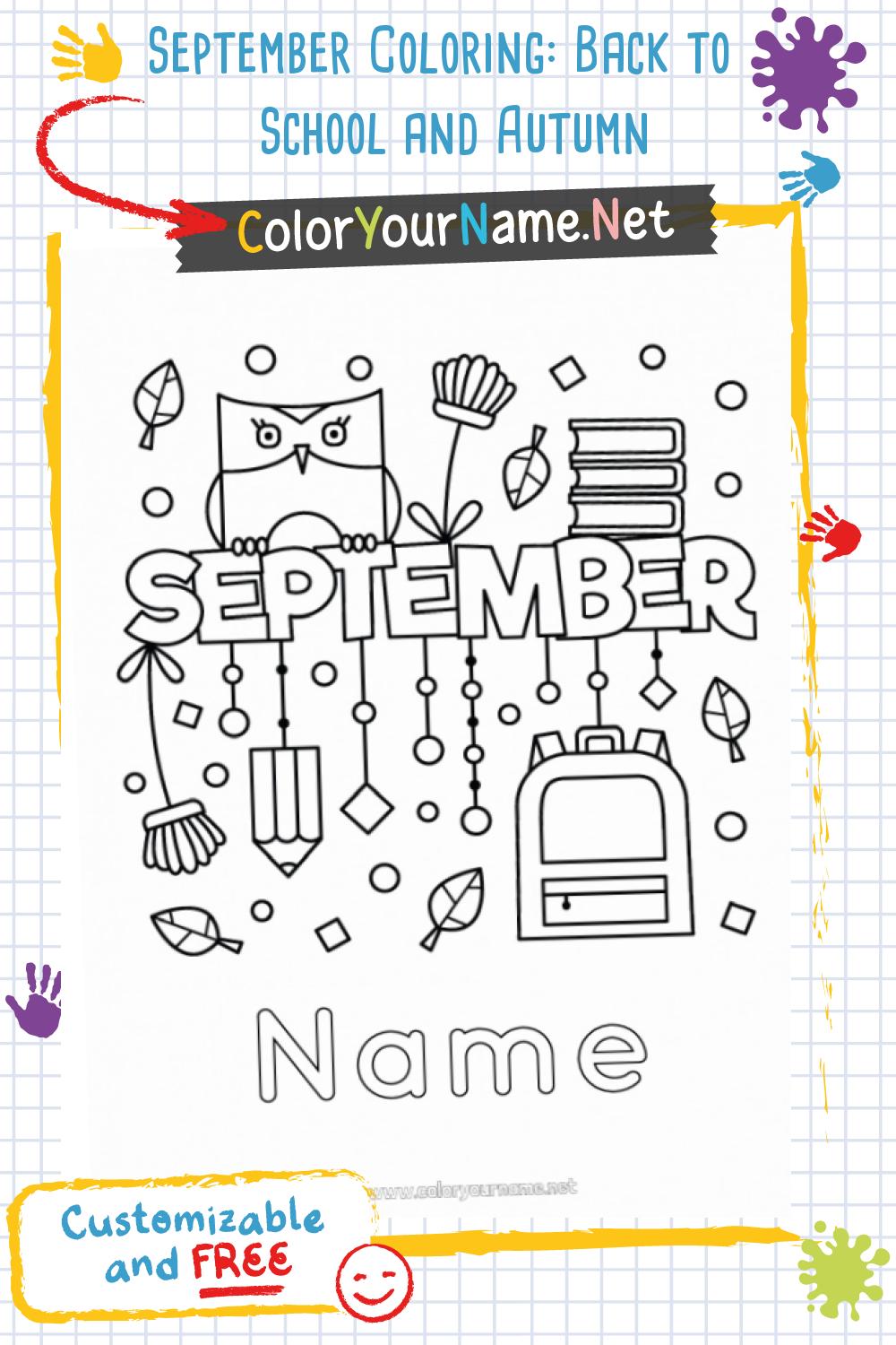 September Coloring: Back to School and Autumn