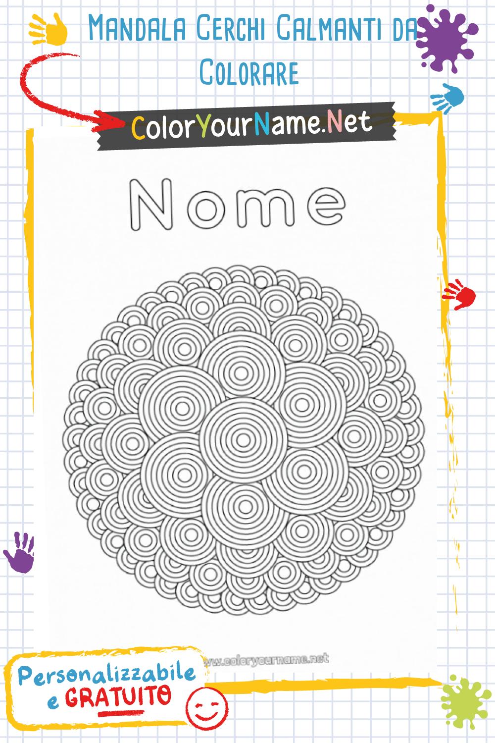 Mandala Cerchi Calmanti da Colorare