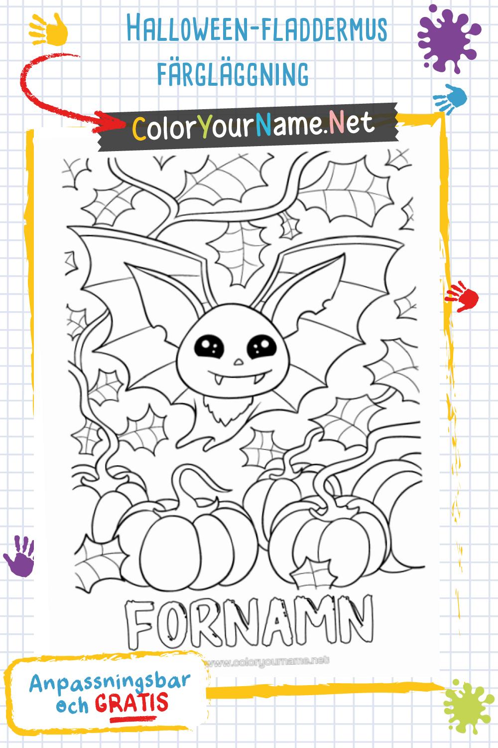 Halloween-fladdermus färgläggning