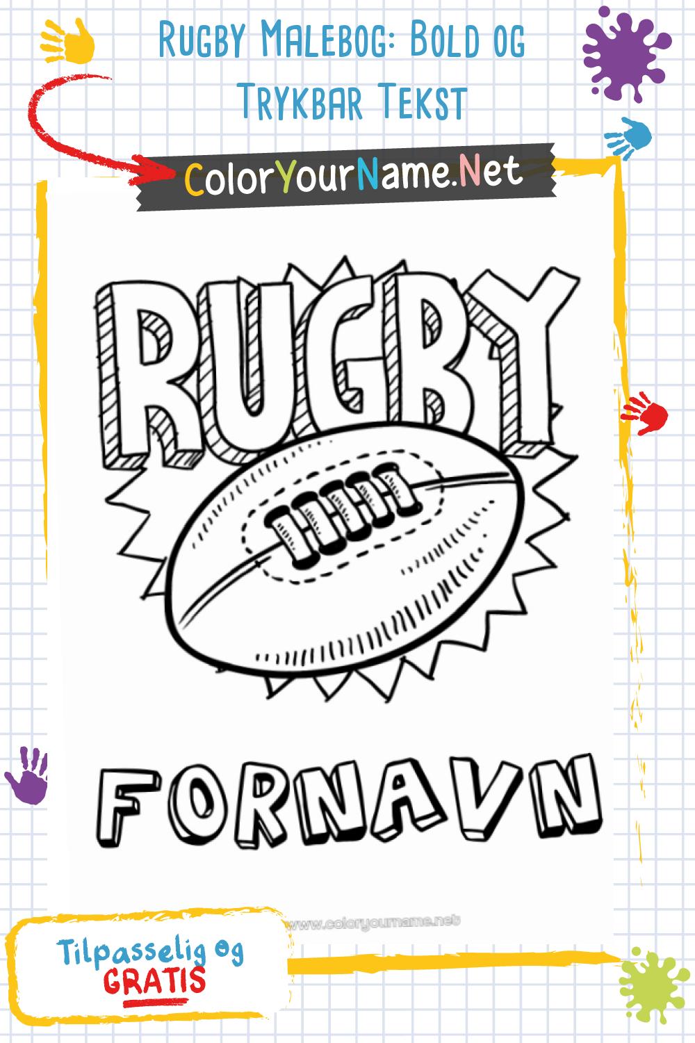 Rugby Malebog: Bold og Trykbar Tekst