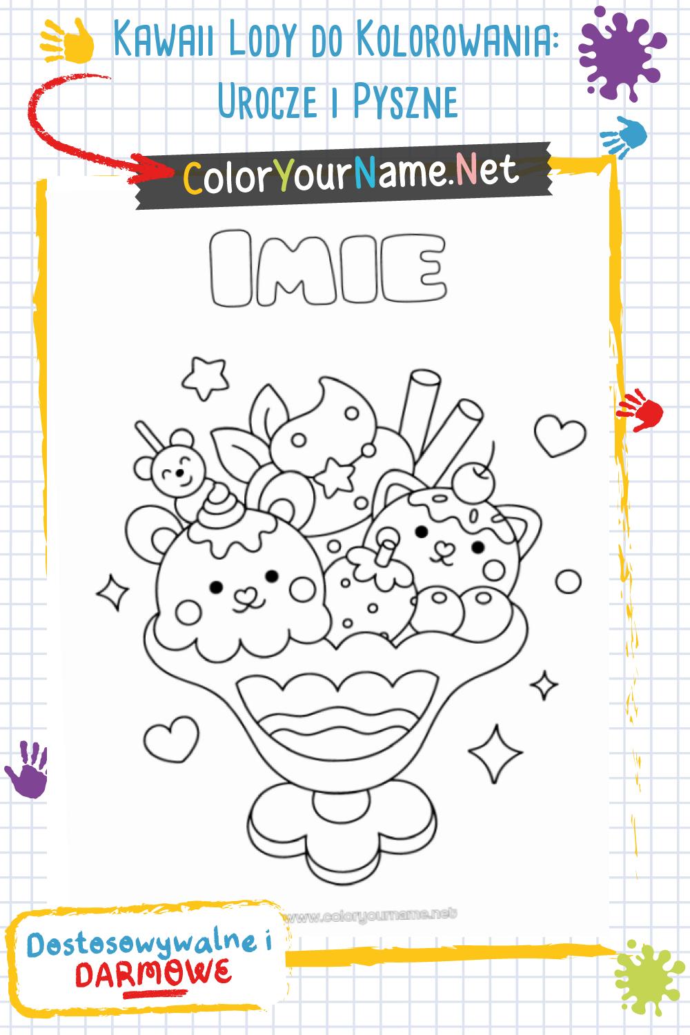 Kawaii Lody do Kolorowania: Urocze i Pyszne