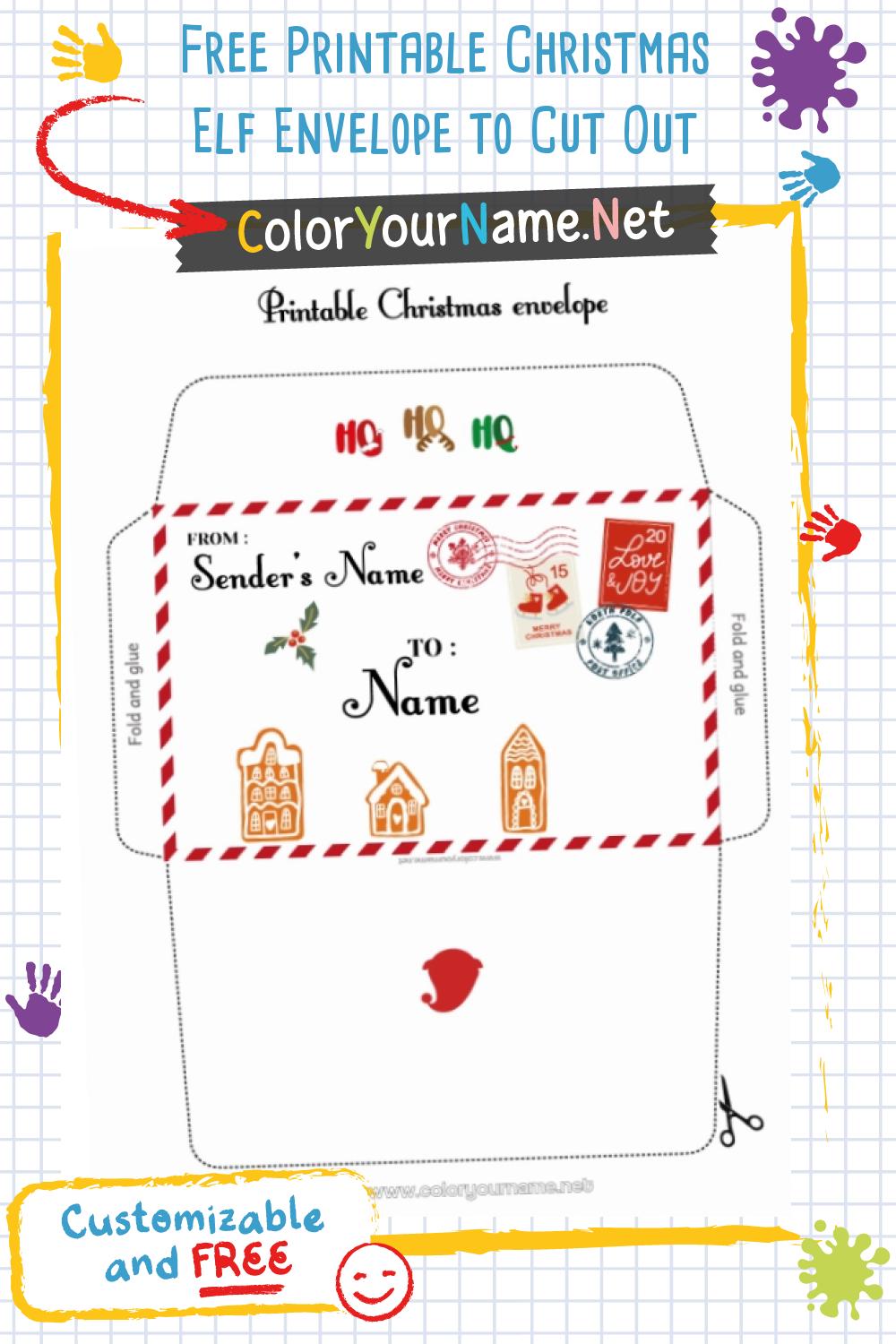 Free Printable Christmas Elf Envelope to Cut Out