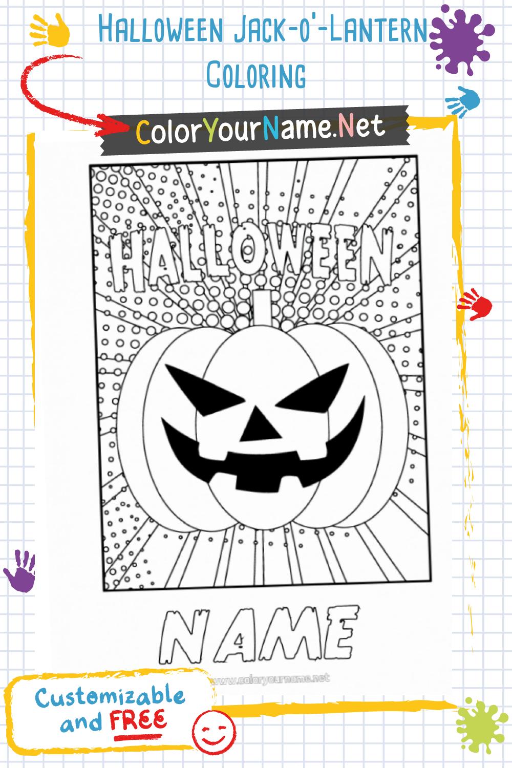 Halloween Jack-o'-Lantern Coloring