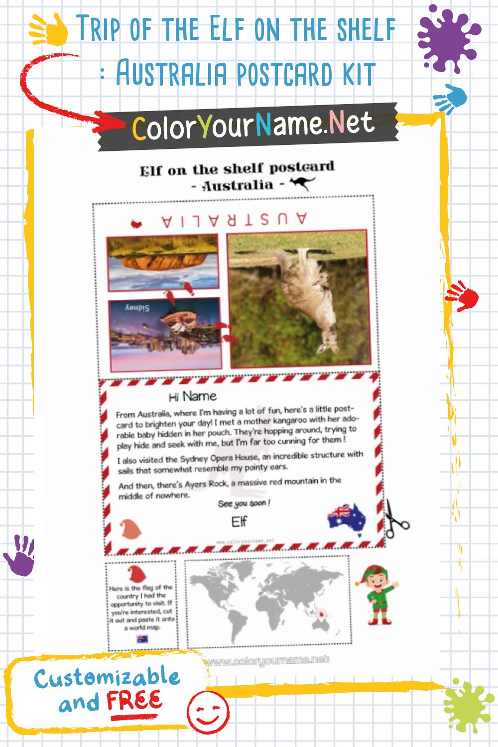 Trip of the Elf on the shelf : Australia postcard kit